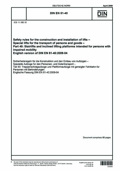 DIN EN 81-40:2009 - Safety rules for the construction and installation ...