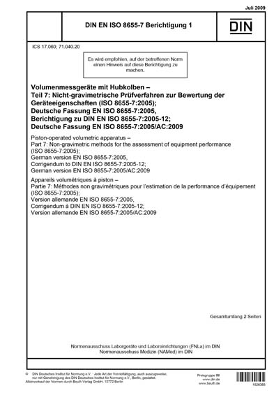 DIN EN ISO 8655-7 Berichtigung 1:2009 DE - Volumenmessgeräte mit ...