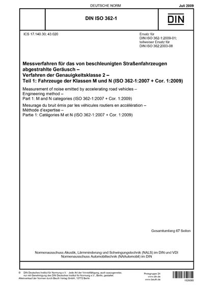 DIN ISO 362-1:2009 DE - Messverfahren für das von beschleunigten ...