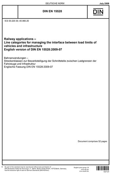 DIN EN 15528:2009 - Railway applications - Line categories for managing ...