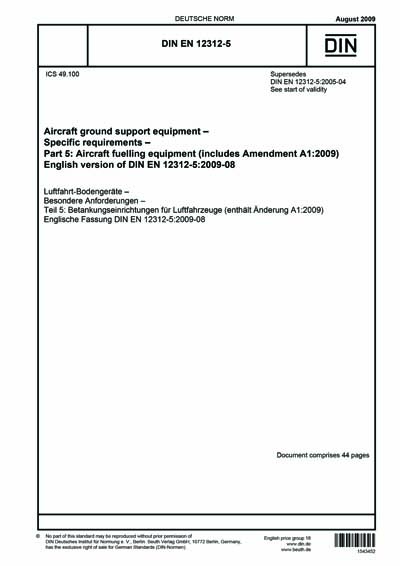 DIN EN 12312-5:2009 - Aircraft ground support equipment - Specific ...