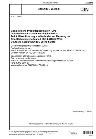DIN EN ISO 25178-6:2010 DE - Geometrische Produktspezifikation (GPS ...