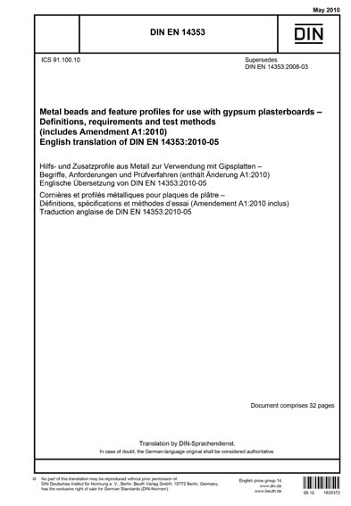 DIN EN 14353:2010 - Metal beads and feature profiles for use with ...