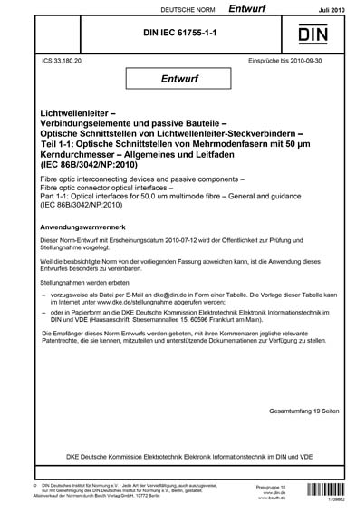 DIN IEC 61755-1-1:2010 - Fibre optic interconnecting devices and ...