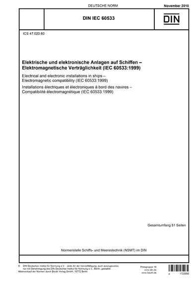 DIN IEC 60533:2010 DE - Elektrische und elektronische Anlagen auf ...