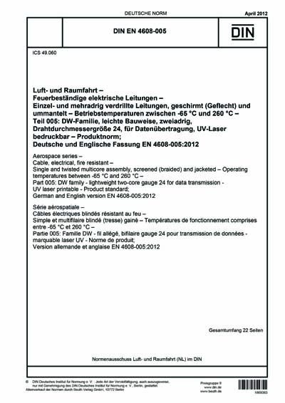DIN EN 4608-005:2012 DE - Luft- und Raumfahrt - Feuerbeständige ...