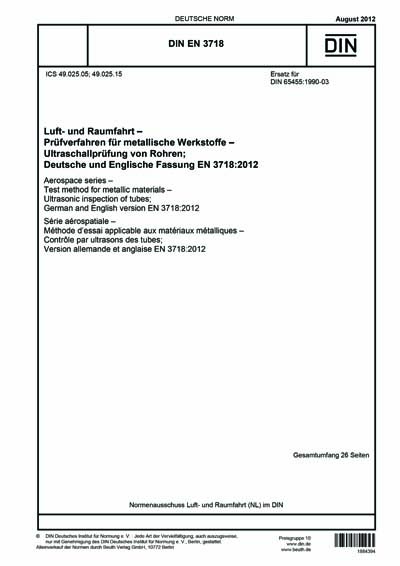 DIN EN 3718:2012 - Aerospace series - Test method for metallic ...