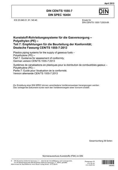 DIN CEN/TS 1555-7*DIN SPEC 16454:2013 DE - Kunststoff ...
