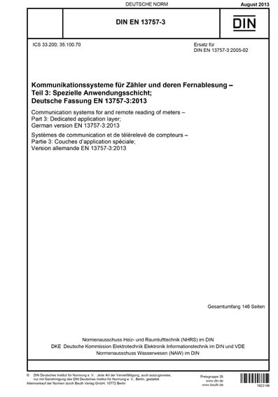 DIN EN 13757-3:2013 DE - Kommunikationssysteme für Zähler und deren ...