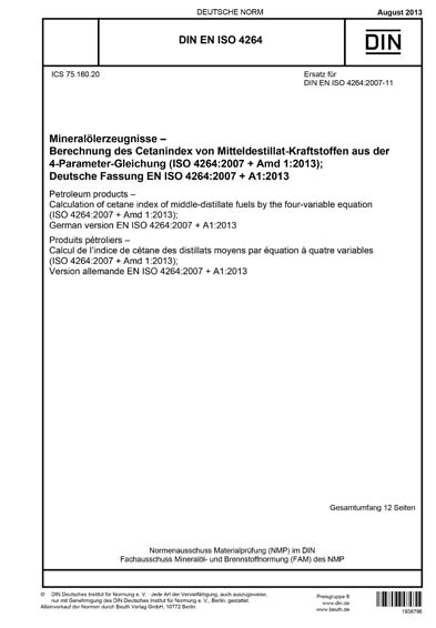 DIN EN ISO 4264:2013 DE - Mineralölerzeugnisse - Berechnung des ...