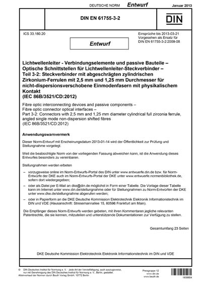 DIN EN 61755-3-2:2013 - Fibre optic interconnecting devices and passive ...
