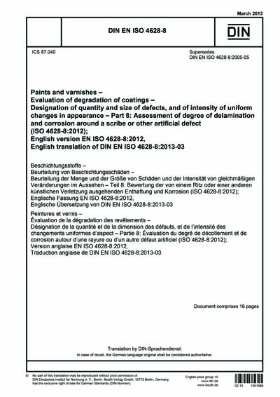 DIN EN ISO 4628-8:2013 - Paints and varnishes - Evaluation of ...