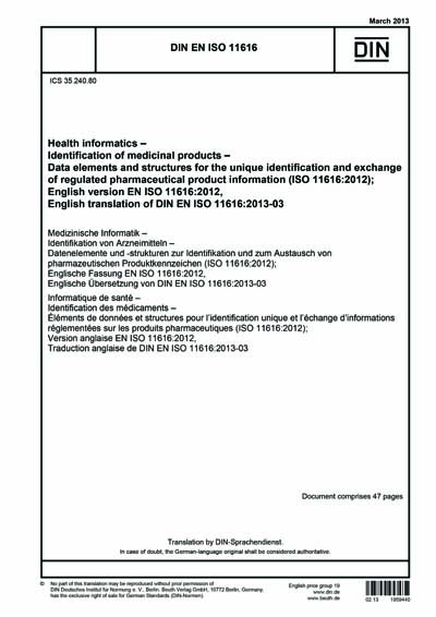 DIN EN ISO 11616:2013 - Health informatics - Identification of ...