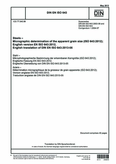 DIN EN ISO 643:2013 - Steels - Micrographic determination of the ...