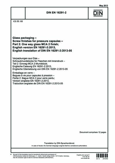 DIN EN 16291-2:2013 - Glass packaging - Screw finishes for pressure ...