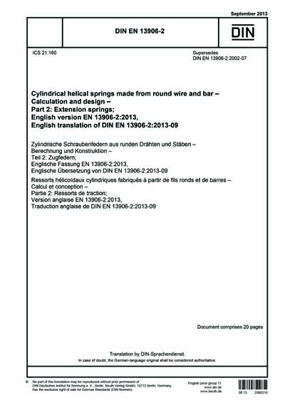 DIN EN 13906-2:2013 - Cylindrical helical springs made from round wire ...