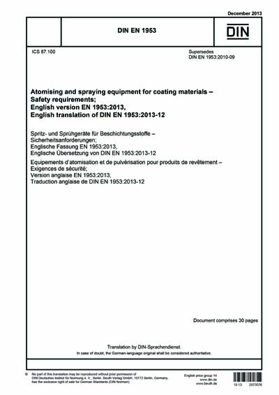 DIN EN 1953:2013 - Atomising and spraying equipment for coating ...