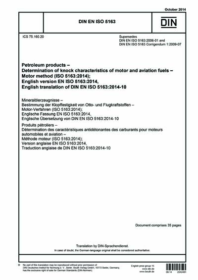 DIN EN ISO 5163:2014 - Petroleum products - Determination of knock ...
