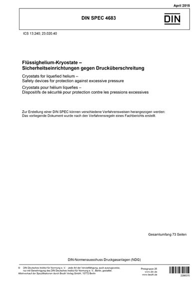 DIN SPEC 4683:2015 DE - Flüssighelium-Kryostate ...