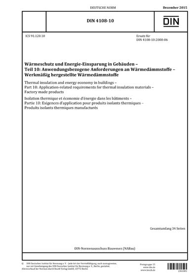 DIN 4108-10:2015 DE - Wärmeschutz und Energie-Einsparung in Gebäuden ...