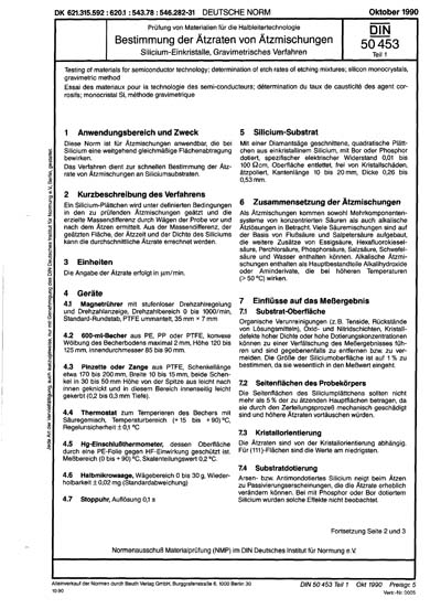 DIN 50453-1:1990 DE - Prüfung von Materialien für die ...