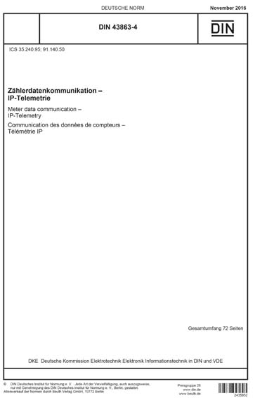 DIN 43863-4:2016 DE - Zählerdatenkommunikation - IP-Telemetrie (Foreign ...