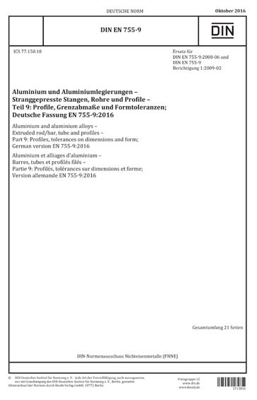 DIN EN 755-9:2016 DE - Aluminium und Aluminiumlegierungen ...