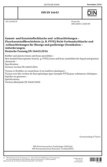 DIN EN 16643:2016 DE - Gummi- und Kunststoffschläuche und ...