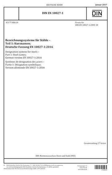DIN EN 10027-1:2017 DE - Bezeichnungssysteme für Stähle - Teil 1 ...