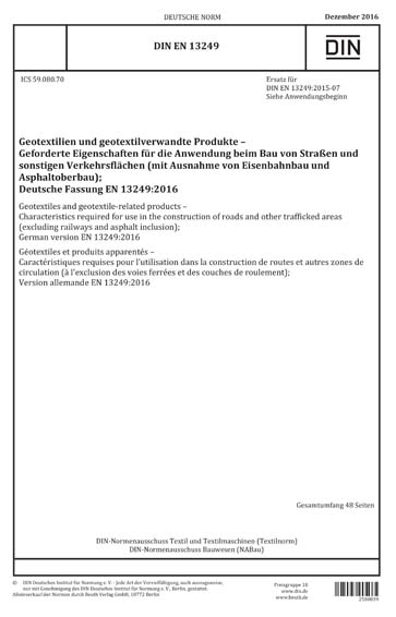 DIN EN 13249:2016 DE - Geotextilien und geotextilverwandte Produkte ...