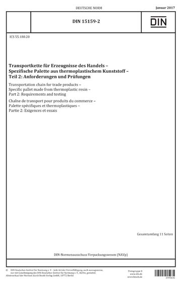 DIN 15159-2:2017 DE - Transportkette für Erzeugnisse des Handels ...