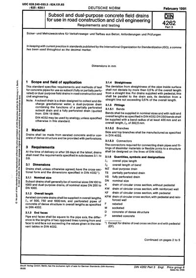 DIN 4262-3:1991 - Concrete drainage pipes and multipurpose pipes for ...