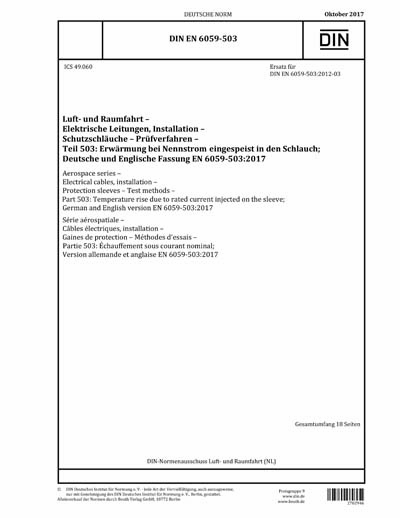 DIN EN 6059-503:2017 - Aerospace series - Electrical cables ...