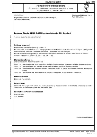 DIN EN 3-3:1994 - Portable fire extinguishers - Construction ...