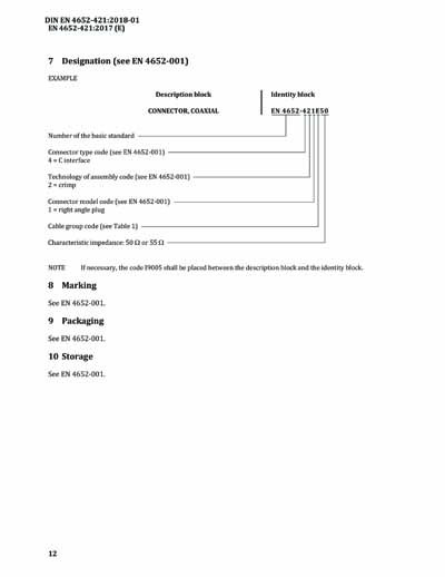 DIN EN 4652-421:2018 - Aerospace series - Connectors, coaxial, radio ...