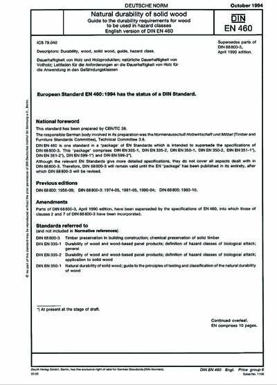 DIN EN 460:1994 - Natural durability of solid wood - Guide to the ...