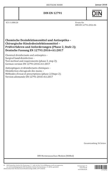 DIN EN 12791:2018 DE - Chemische Desinfektionsmittel und Antiseptika ...