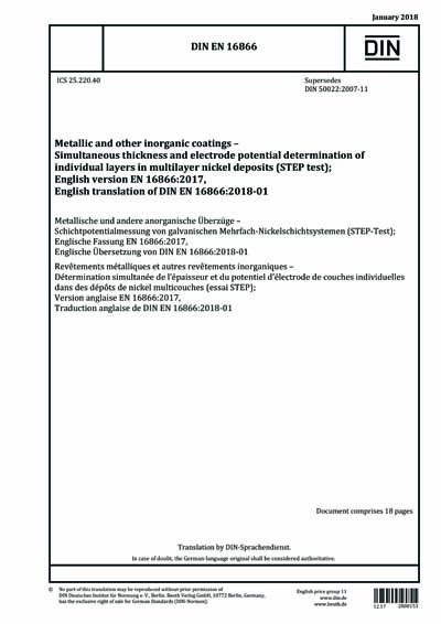 DIN EN 16866:2018 - Metallic and other inorganic coatings ...
