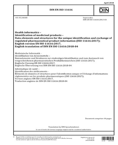 DIN EN ISO 11616:2018 - Health informatics - Identification of ...
