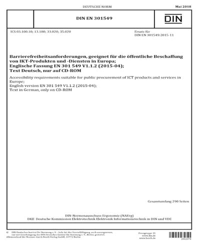 DIN EN 301549:2018 - Accessibility requirements suitable for public ...