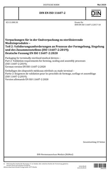 DIN EN ISO 11607-2:2020 DE - Verpackungen für in der Endverpackung zu ...