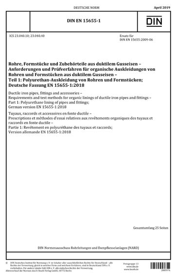 DIN EN 15655-1:2019 DE - Rohre, Formstücke und Zubehörteile aus ...