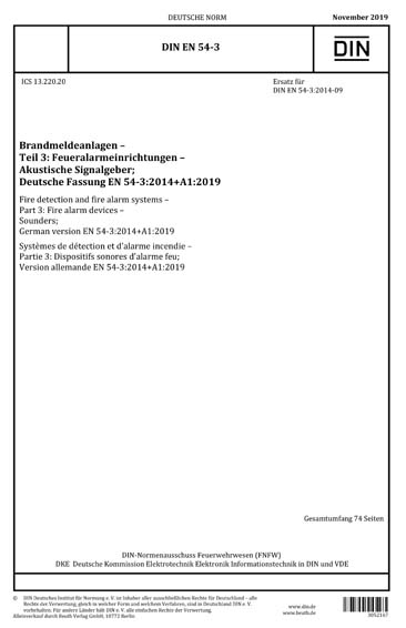 DIN EN 54-3:2019 DE - Brandmeldeanlagen - Teil 3 ...