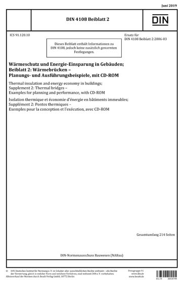 DIN 4108 Beiblatt 2:2019 DE - Wärmeschutz und Energie-Einsparung in ...