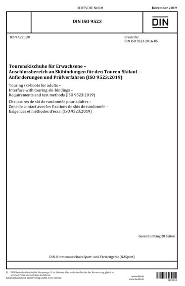 DIN ISO 9523:2019 DE - Tourenskischuhe für Erwachsene ...