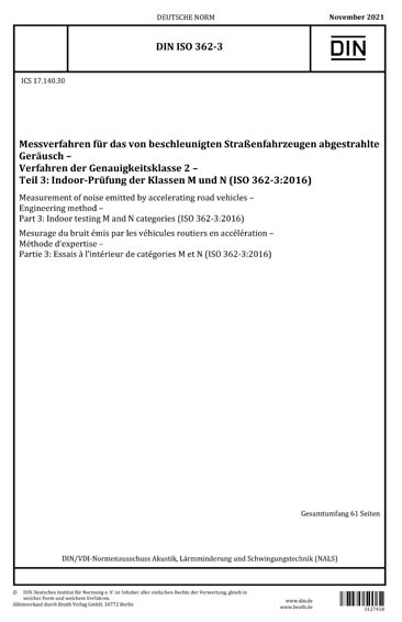 DIN ISO 362-3:2021 DE - Messverfahren für das von beschleunigten ...