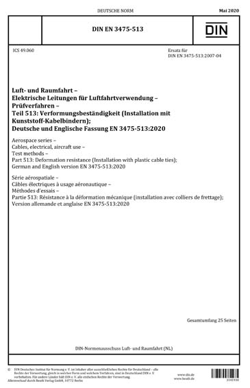 DIN EN 3475-513:2020 - Aerospace series - Cables, electrical, aircraft ...