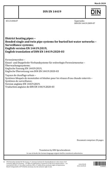 DIN EN 14419:2020 - District heating pipes - Bonded single and twin ...