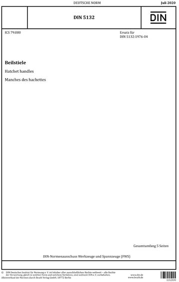 DIN 5132:2020 DE - Beilstiele