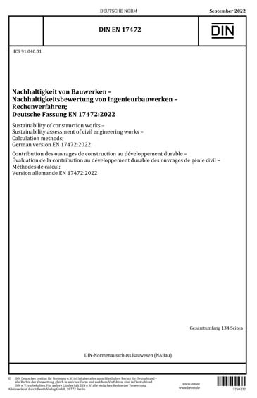 DIN EN 17472:2022 DE - Nachhaltigkeit von Bauwerken ...